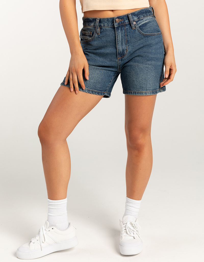 RSQ Womens High Rise Midi Shorts - Dark Wash | Tillys
