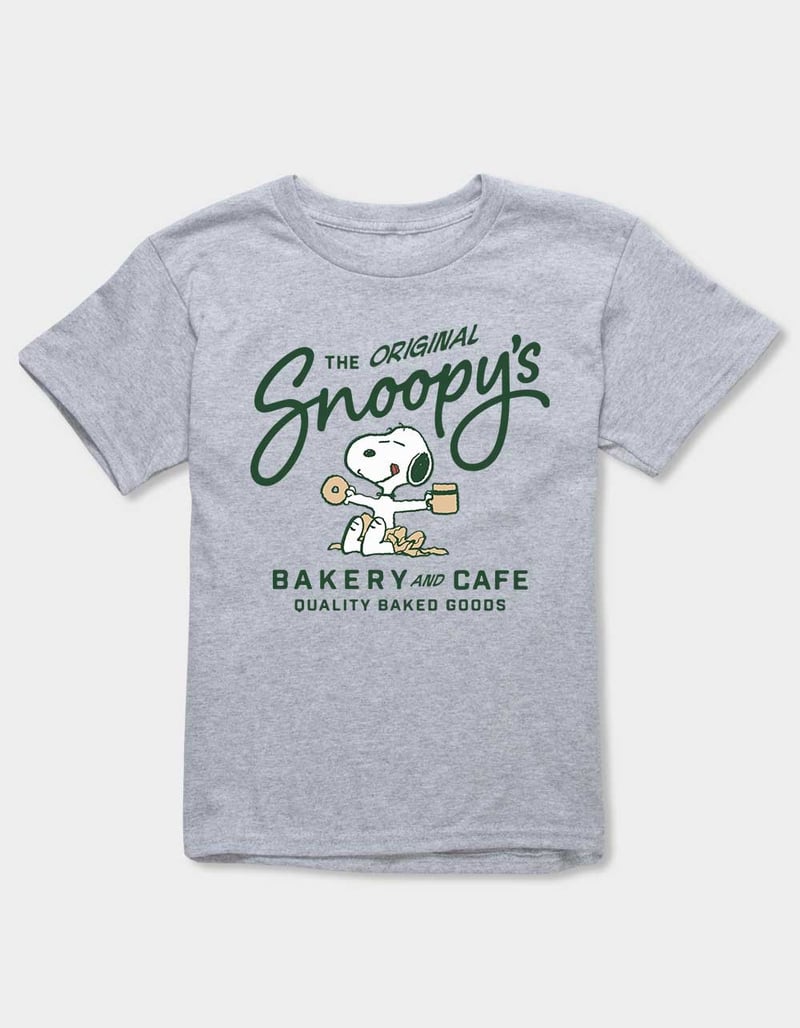 PEANUTS Snoopy's Bakery Unisex Kids Tee - HEATHER GRAY - XS | Tillys