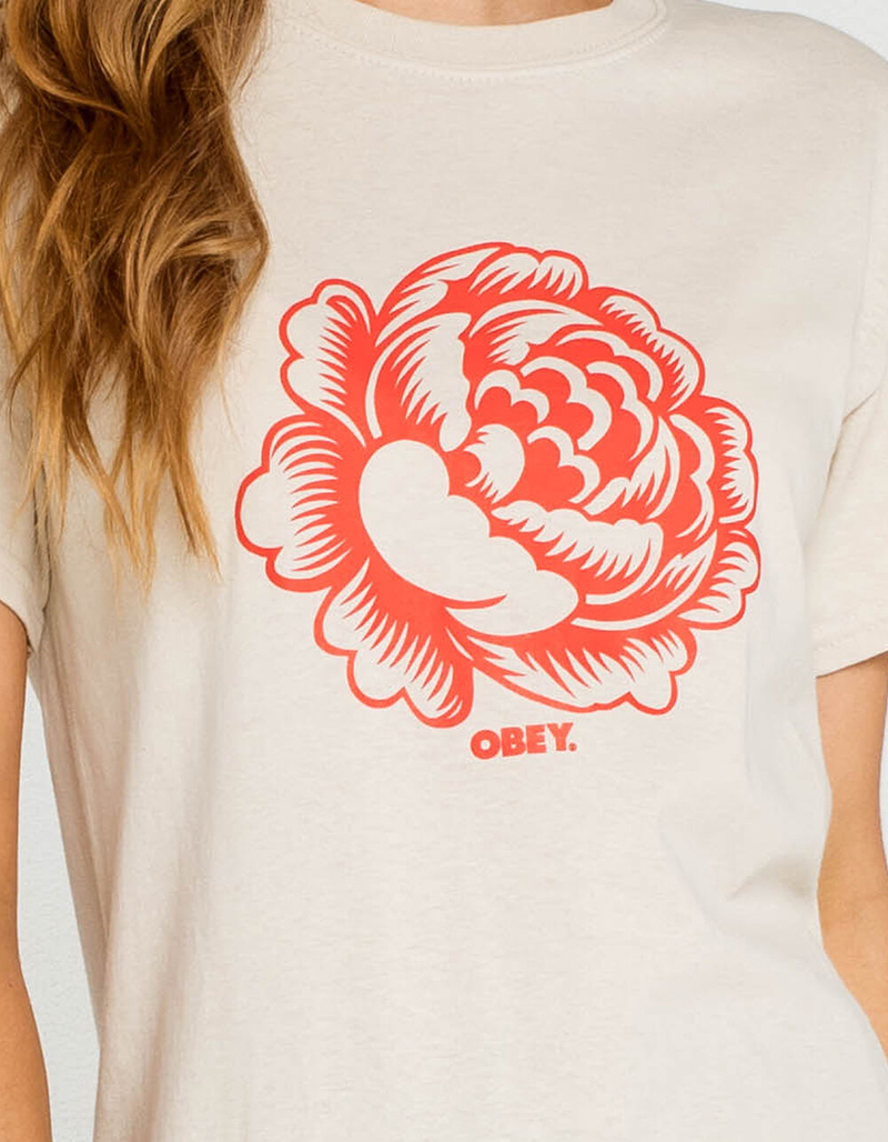 OBEY Obey Flower Stencil Womens Tee - CREAM - M | Tillys