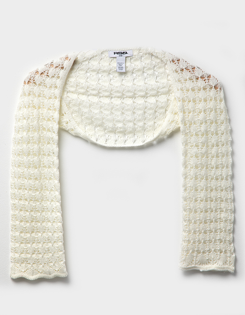 RSQ Girls Open Weave Shrug - CREAM | Tillys