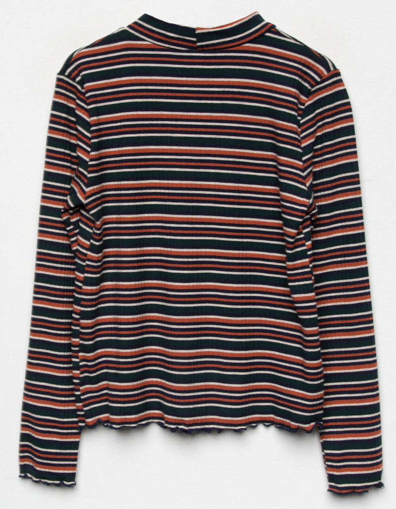 FOR ALL SEASONS Stripe Mock Neck Girls Top - MULTI - M | Tillys