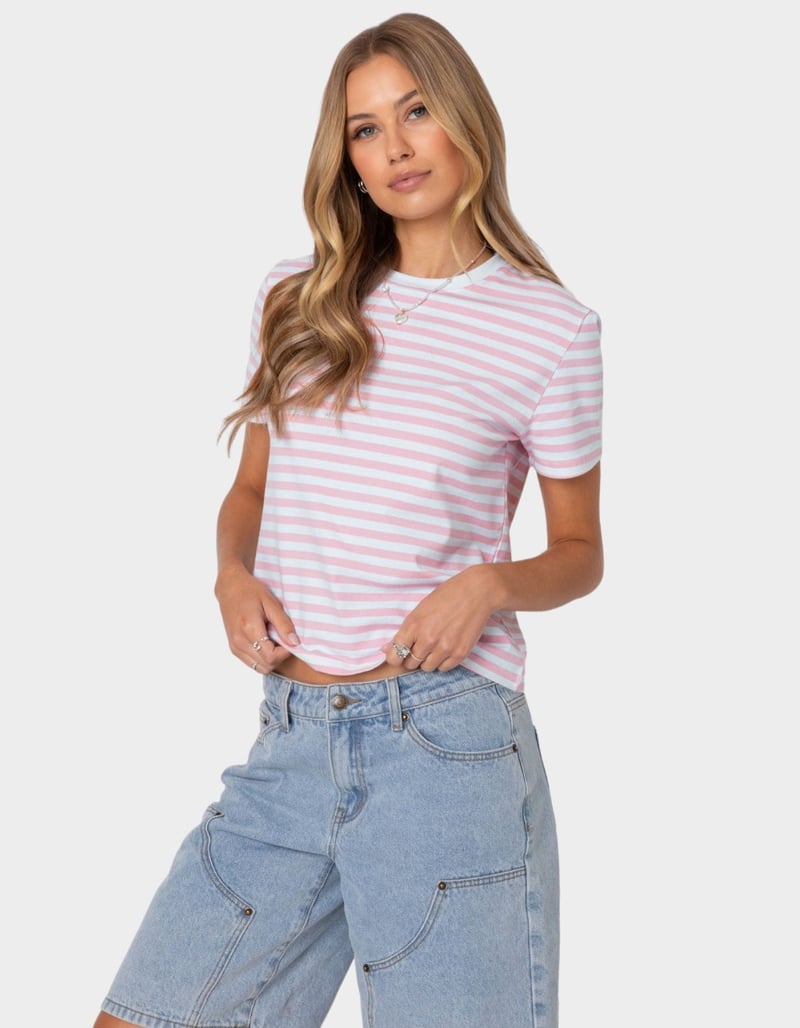 EDIKTED Callahan Striped Tee - LIGHT PINK | Tillys