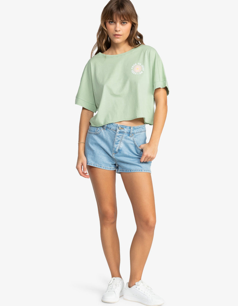 ROXY Feel Free Crop Boxy Womens Tee - SAGE | Tillys
