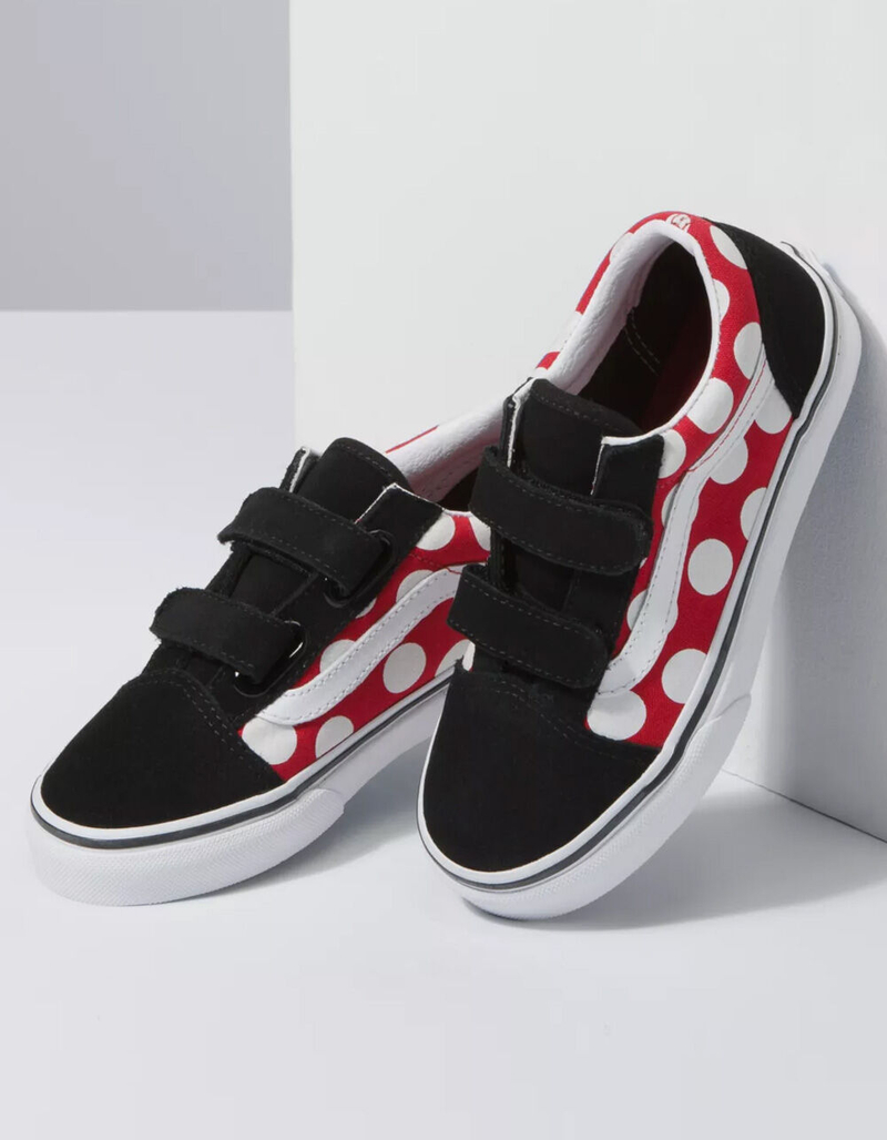 VANS Polka Dot Old Skool V Girls Shoes - RED/TRUE WHITE - 12 | Tillys