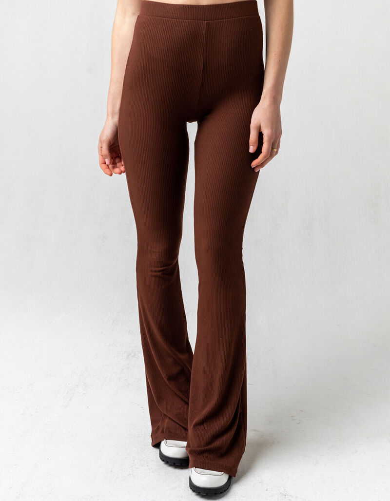 Sky And Sparrow Rib Womens Brown Flare Pants Brown 384463400