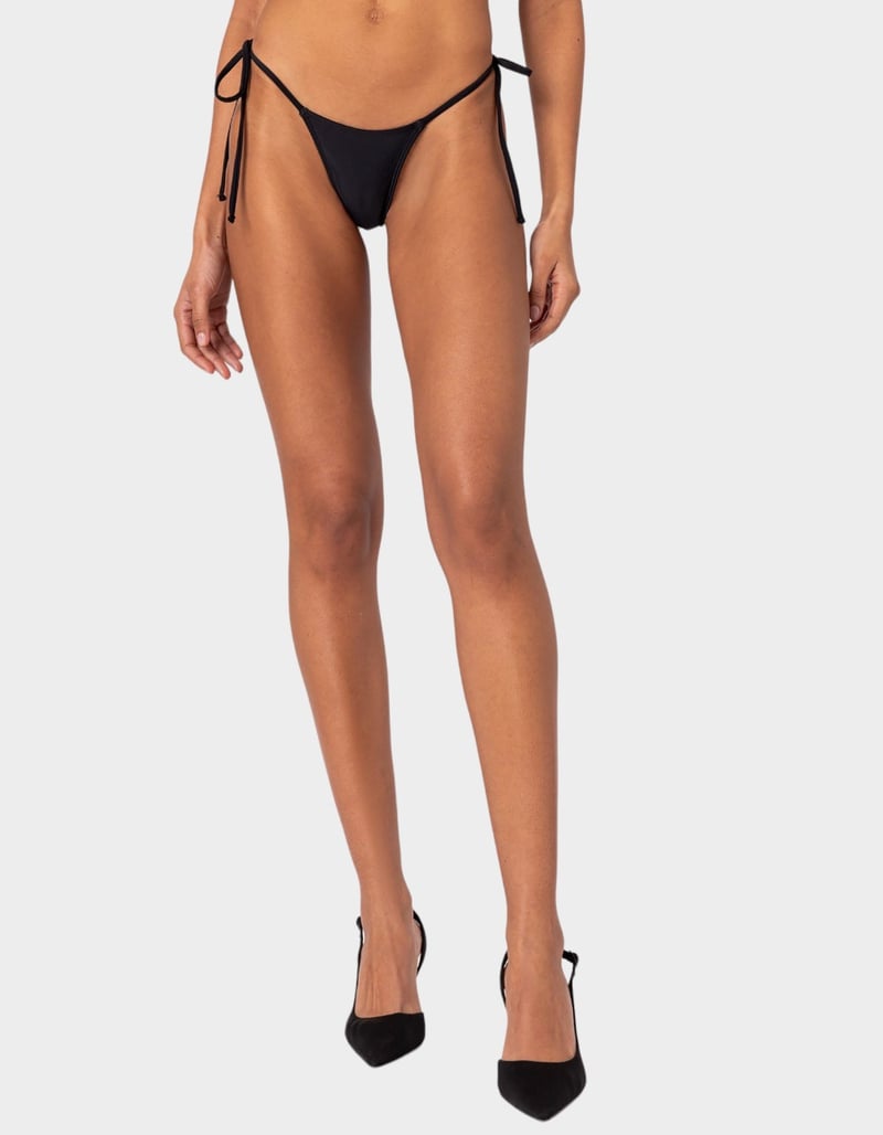 EDIKTED Elora Micro String Bikini Bottoms - BLACK - XL | Tillys