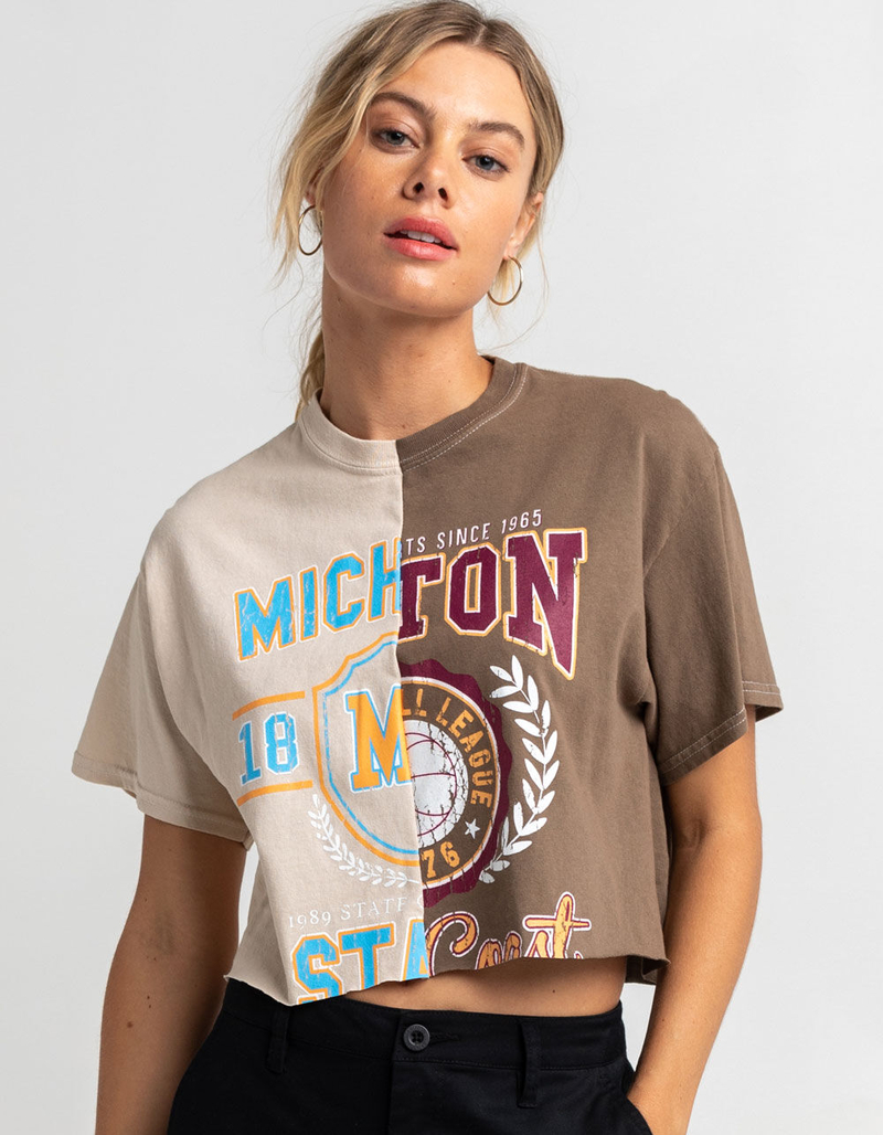 FULL TILT Sports Womens Spliced Crop Tee - BROWN | Tillys
