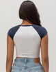 ROXY Team Aloha Womens Crop Raglan Tee - NAVY/WHITE | Tillys