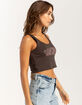 BILLABONG Throwback Hibiscus Womens Crop Tank Top - OFF-BLACK | Tillys
