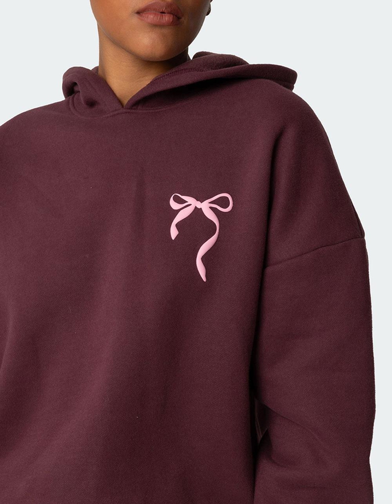 EDIKTED Sasha Bow Detail Hoodie - DK RED - XS | Tillys