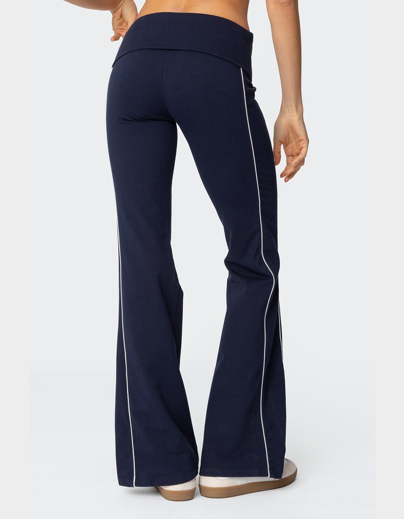 EDIKTED Livie Fold Over Flared Leggings - NAVY - S | Tillys
