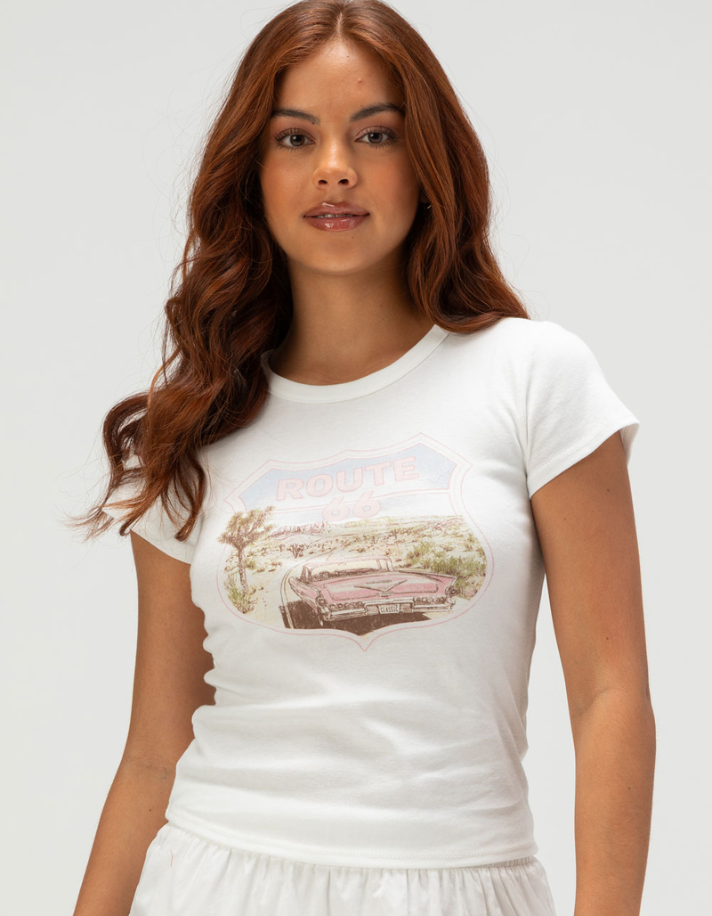 RSQ Womens Route 66 Baby Tee - IVORY | Tillys