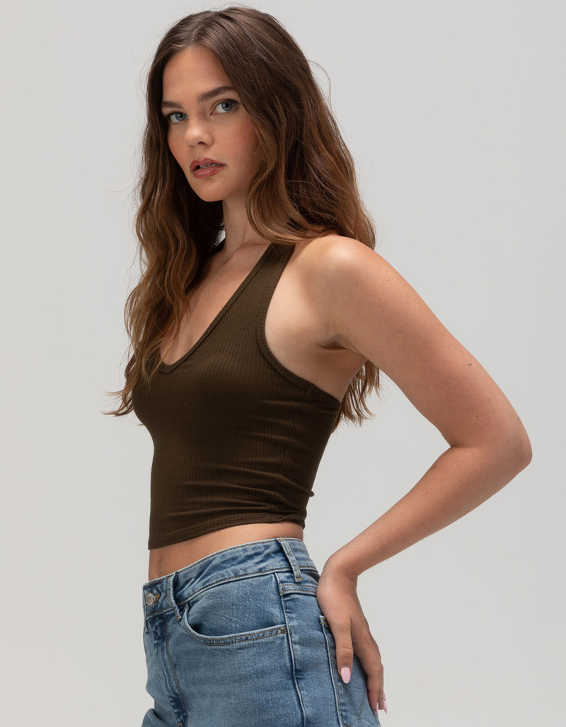 BOZZOLO Womens Halter Top - OLIVE | Tillys