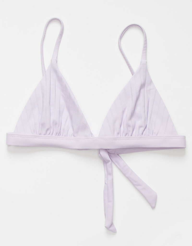 DAMSEL Super Rib Fixed Triangle Bikini Top - LAVENDER | Tillys