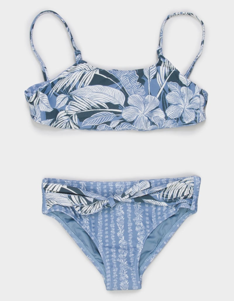 O'NEILL Palmetto Girls Tie Back Bralette Bikini Set - BLUE - 8 | Tillys
