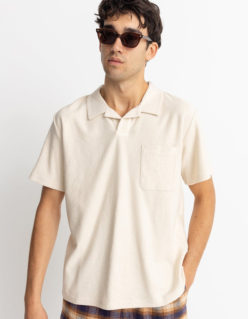 RHYTHM Vintage Terry Mens Polo Shirt - NATURAL | Tillys
