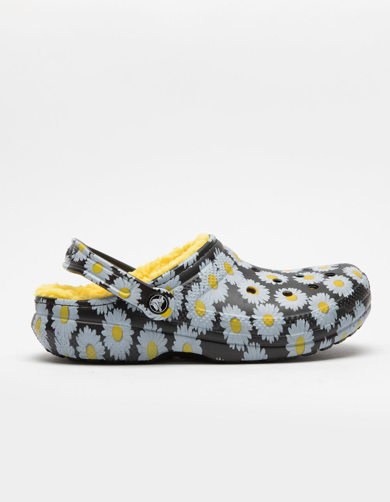 CROCS Classic Lined Daisy Womens Clog - BLACK COMBO | Tillys
