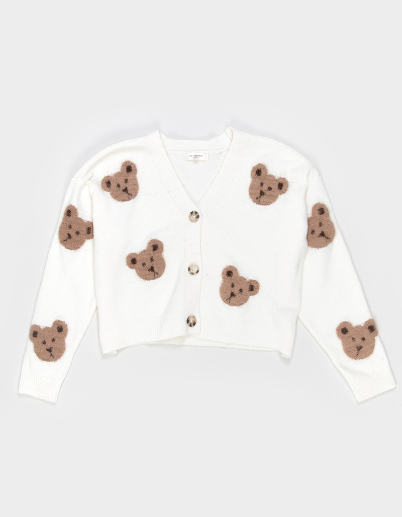 NO COMMENT Bear Girls Cardigan - CREAM | Tillys