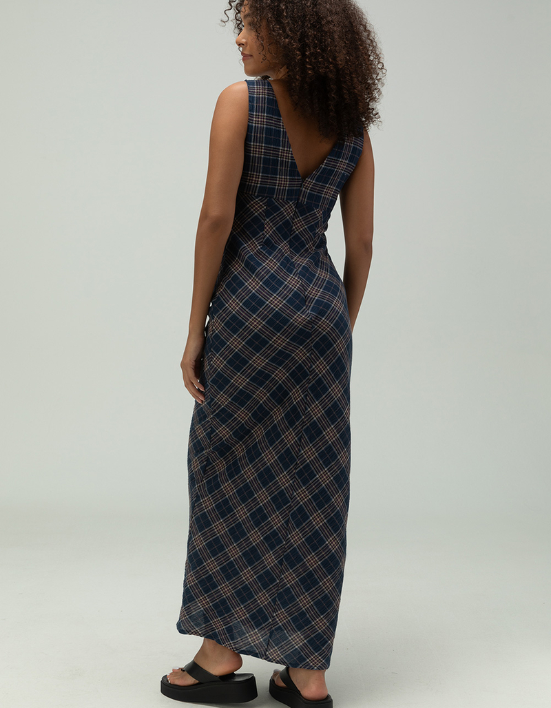 WEST OF MELROSE Plaid Womens Maxi Dress - BLUE COMBO | Tillys