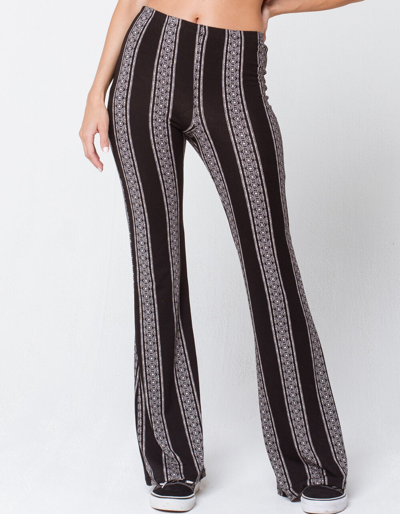 Sky And Sparrow Linear Flare Womens Pants Black Combo Tillys