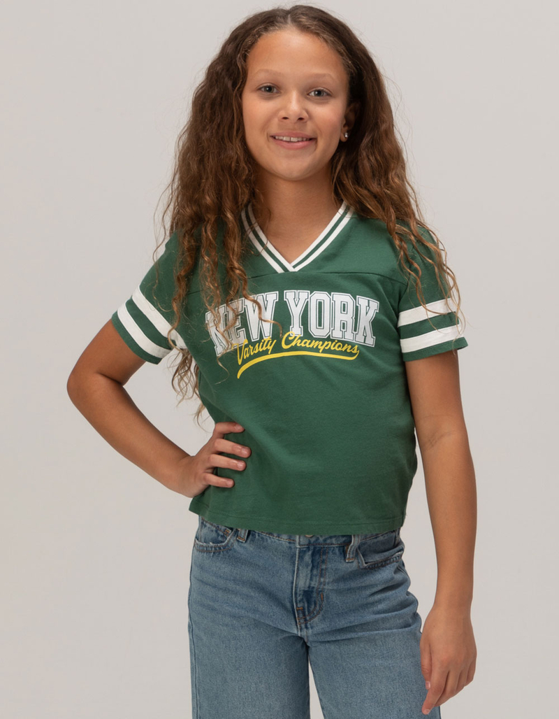 FULL TILT New York Girls Baseball Tee - GREEN COMBO | Tillys