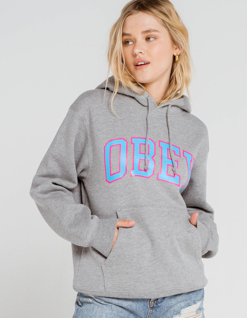 OBEY Academic Womens Hoodie - HEATHER GRAY - XS | Tillys