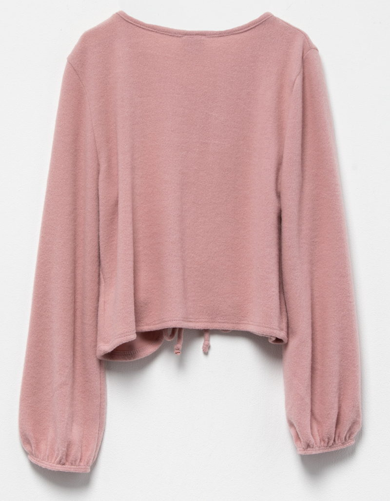 FOR ALL SEASONS Ruched Front Girls Top - PINK | Tillys