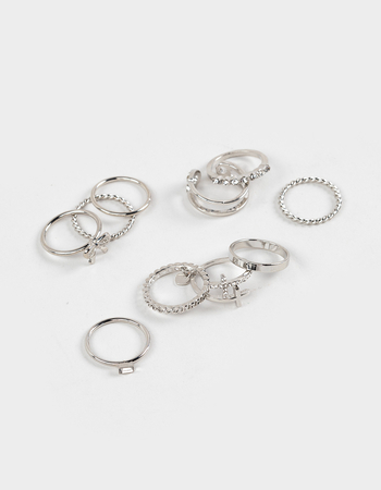 FULL TILT 10 Pack Cross/Heart Ring Set