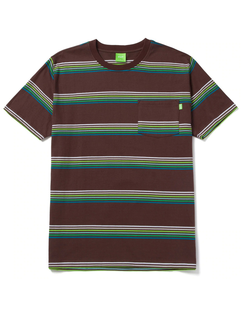 HUF Bolinas Stripe Mens Pocket Tee - BROWN | Tillys