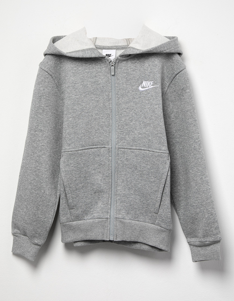 NIKE Sportswear Club Fleece Girls Zip-Up Hoodie - HEATHER GRAY | Tillys
