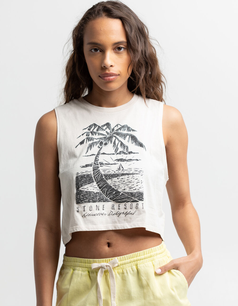 VOLCOM Stone Hour Womens Crop Tank Top - BONE - XL | Tillys
