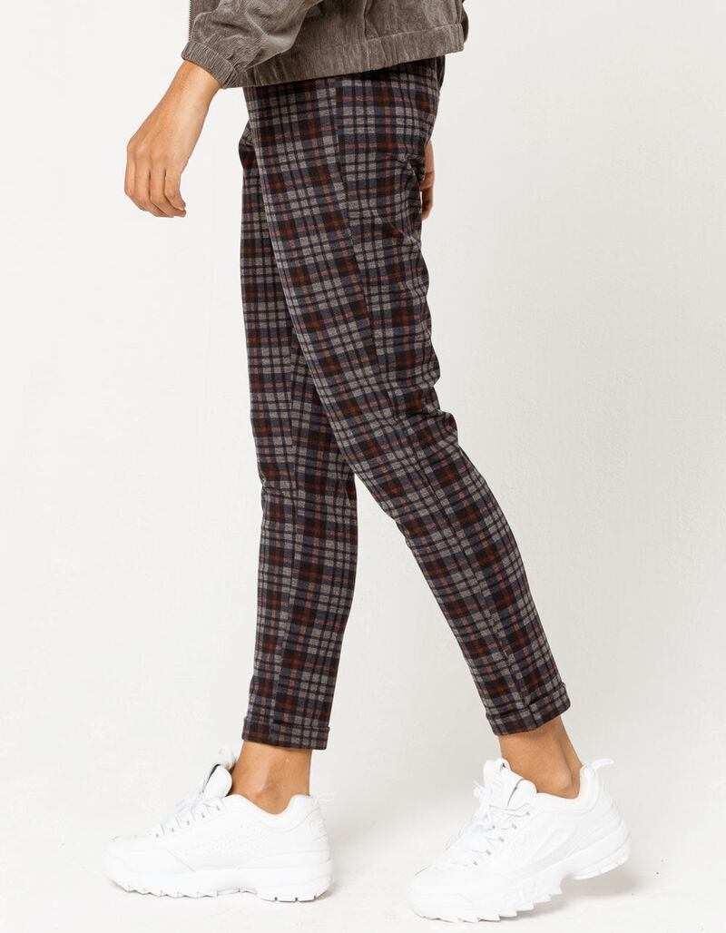Sky And Sparrow Crop Plaid Womens Trouser Pants Navco 355904211