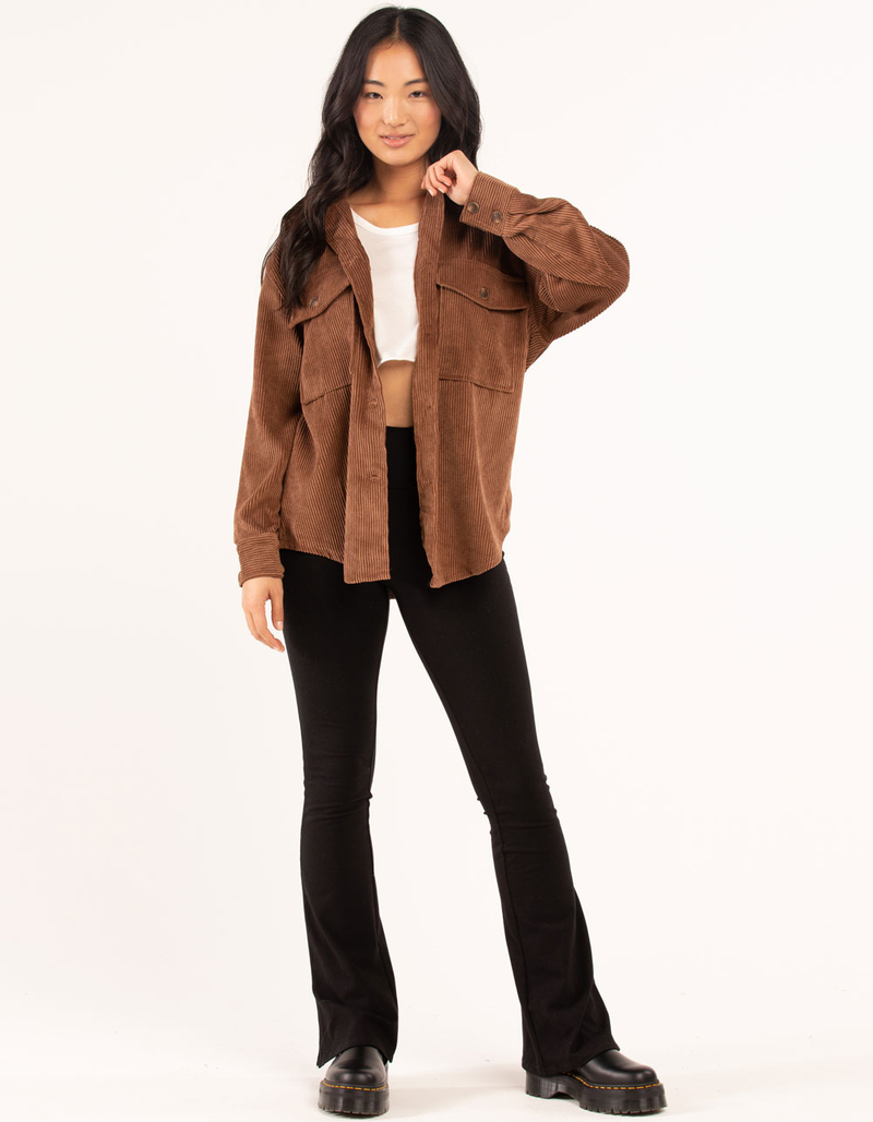 ASHLEY Womens Corduroy Shacket - BROWN | Tillys