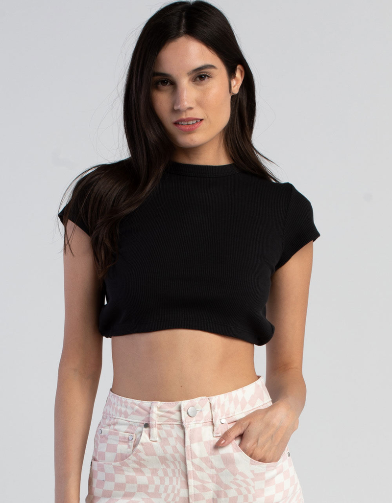 RSQ Womens Open Twist Back Tee - BLACK | Tillys