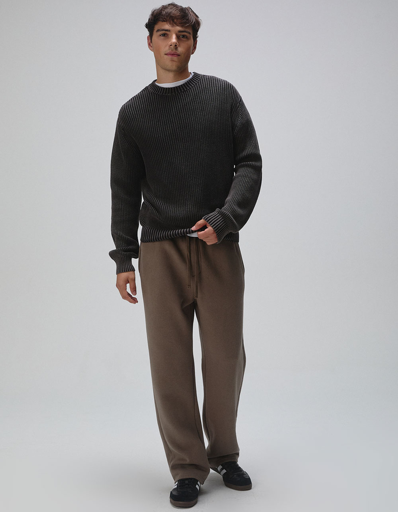 RSQ Mens Washed Crewneck Sweater - BLACK | Tillys