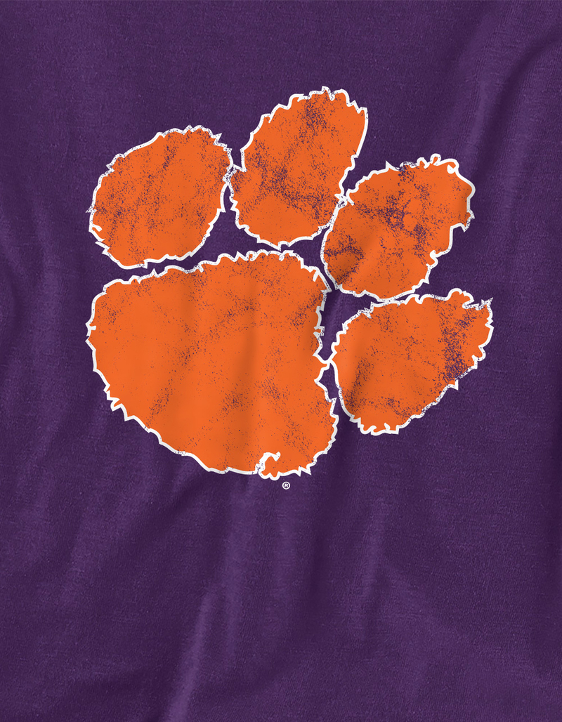 CLEMSON UNIVERSITY Official Distressed Primary Logo Boys Tee - PURPLE ...