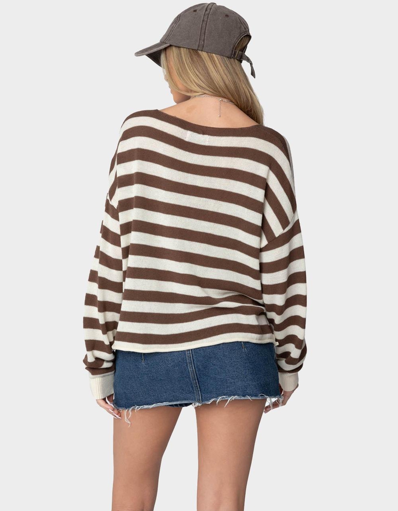EDIKTED Anney Oversized Striped Sweater - BROWN | Tillys