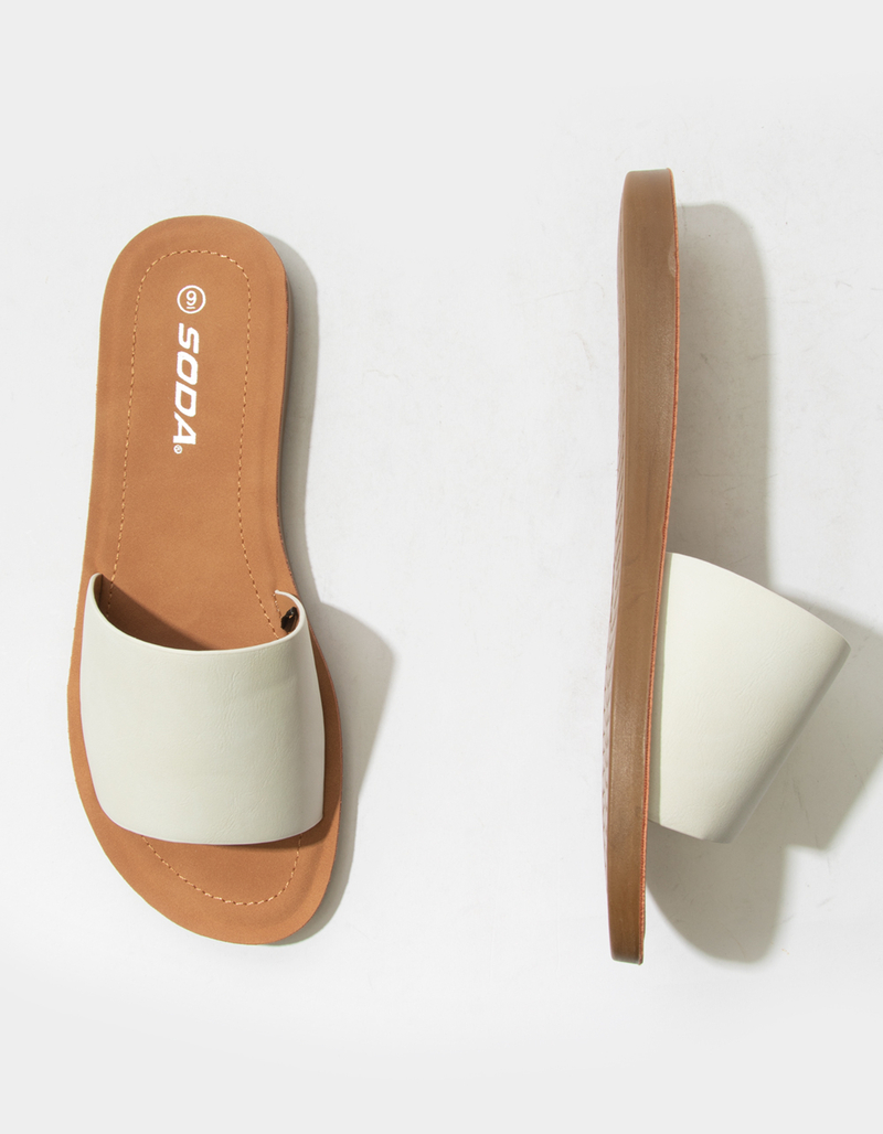 SODA Comfort Womens Slide Sandals - WHITE | Tillys