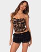 EDIKTED Lennox Leopard Print Mesh Corset - ORANGE | Tillys
