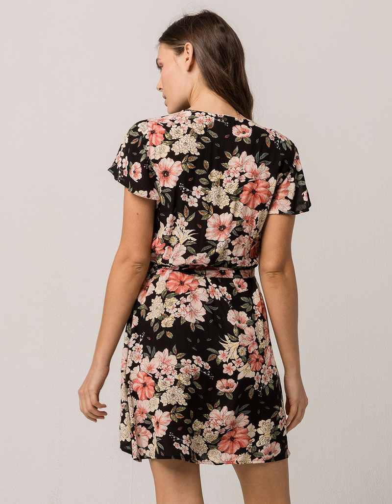 BILLABONG Glass Water Wrap Dress - BLACK - L | Tillys