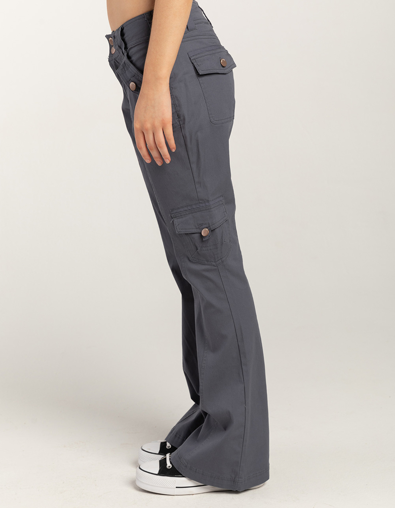 RSQ Womens Low Rise Poplin Cargo Flare Pants - FADED NAVY | Tillys
