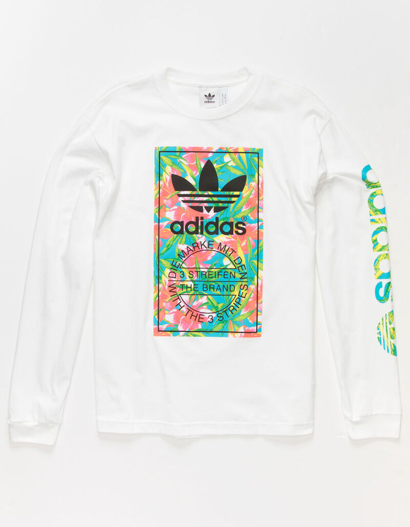 ADIDAS Box Logo Tropical Mens T-Shirt - WHITE - 387335150
