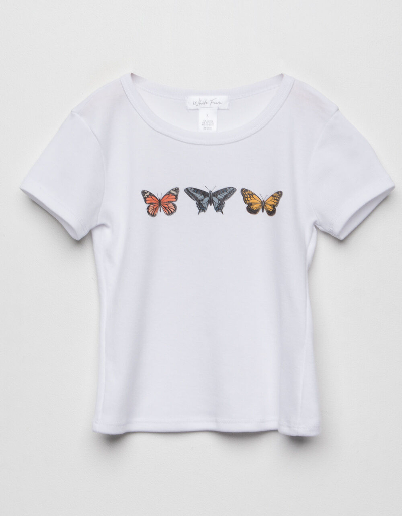 WHITE FAWN Butterfly Girls Baby Tee - WHITE - XS | Tillys