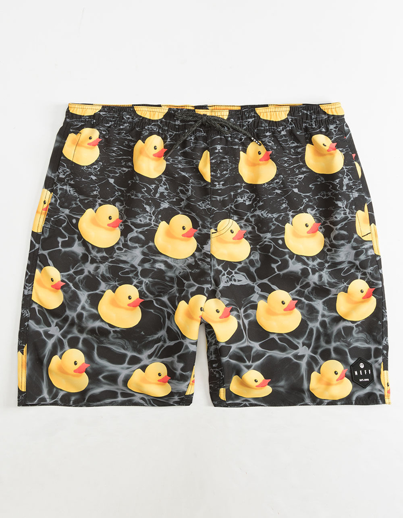 NEFF Ducky Black Mens Hot Tub Volley Shorts - BLACK - XL | Tillys