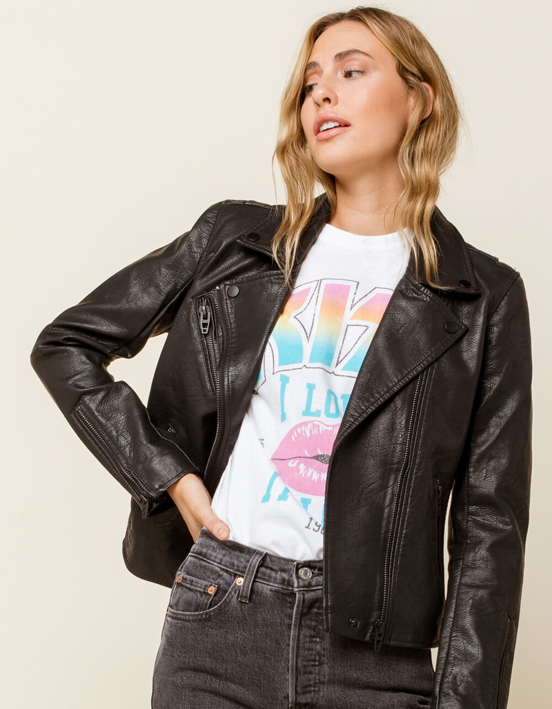 BLANK NYC Onyx Womens Moto Jacket - BLACK - L | Tillys