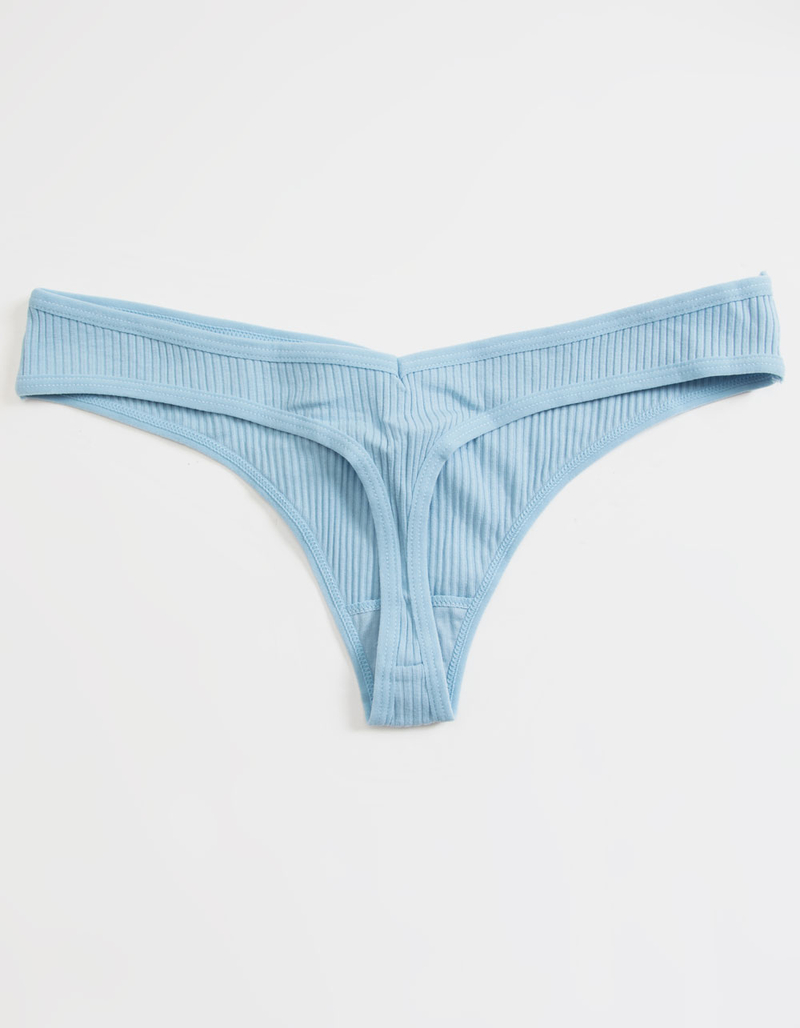 Sky And Sparrow Rib V Thong Medium Blue S Tillys