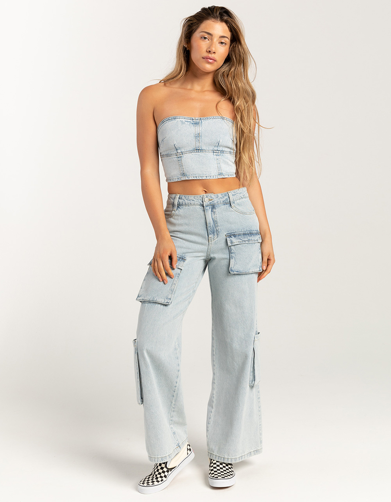 RSQ Womens Denim Tube Top - LIGHT WASH - S | Tillys
