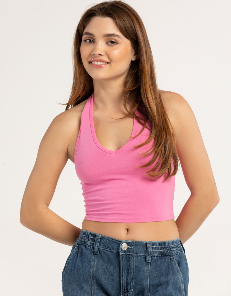 FULL TILT Halter Top - PINK - L | Tillys