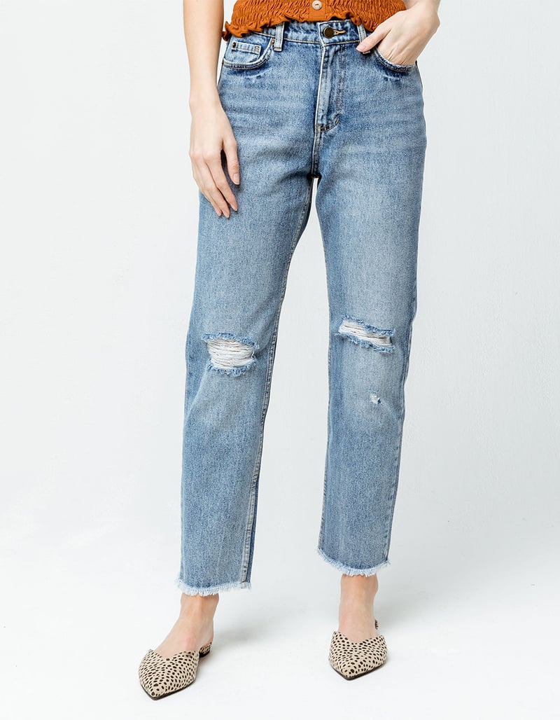 AMUSE SOCIETY Selena Womens Ripped Crop Jeans - MEDIUM BLAST - 30 | Tillys