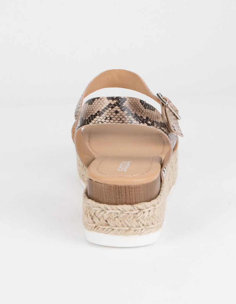 SODA Clip Espadrille Snake Womens Platform Sandals - SNAKE - 6.5 | Tillys